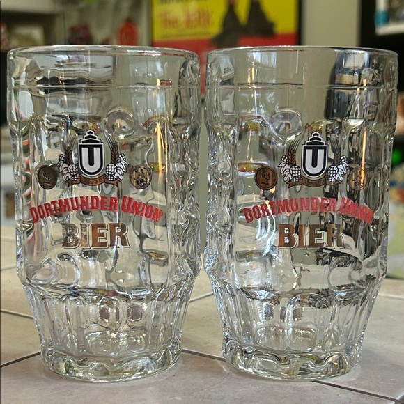 Dining | 2 Vintage Dortmunder Union Bier Dimpled German Beer Glass Mugs ...
